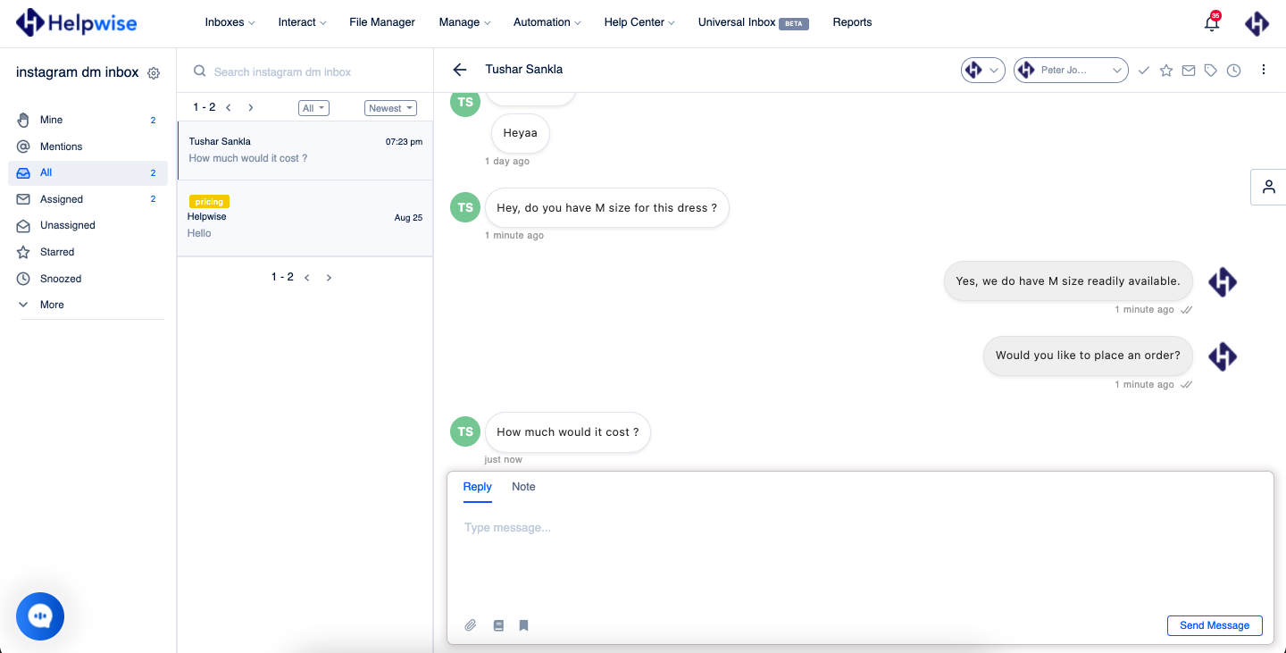 Instagram Shared Inbox | Helpwise