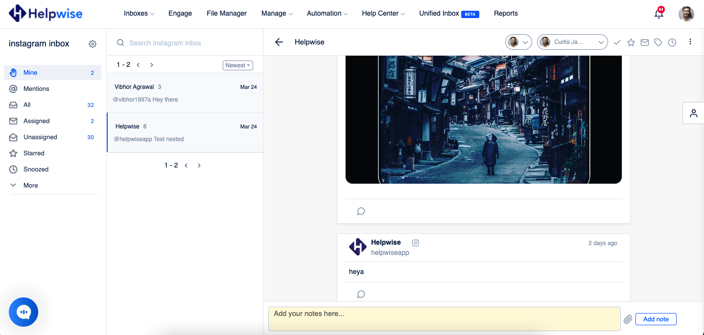 Instagram Shared Inbox | Helpwise